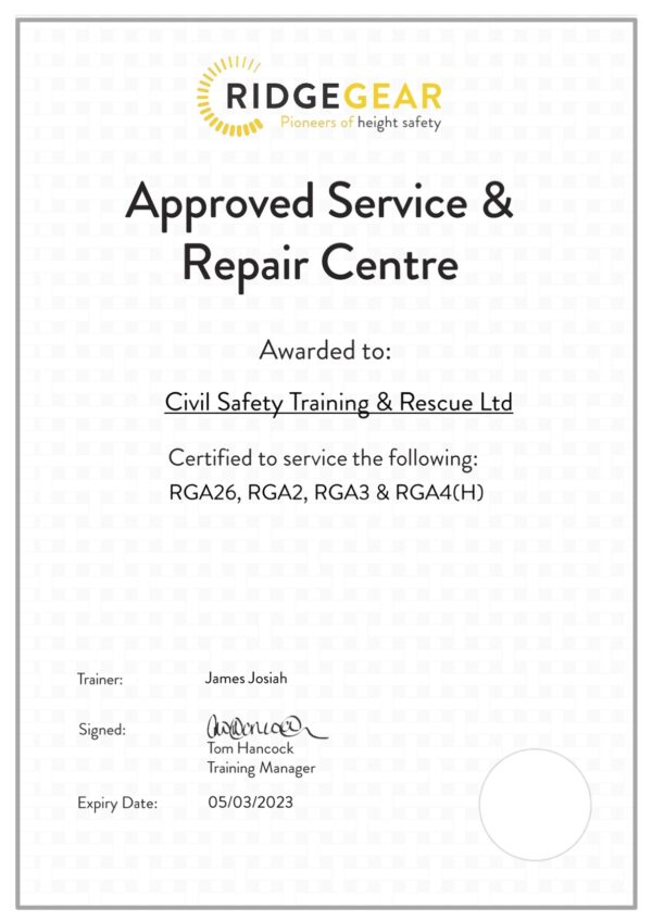 Civil Safety Training & Rescue is an approved service & repair centre ...